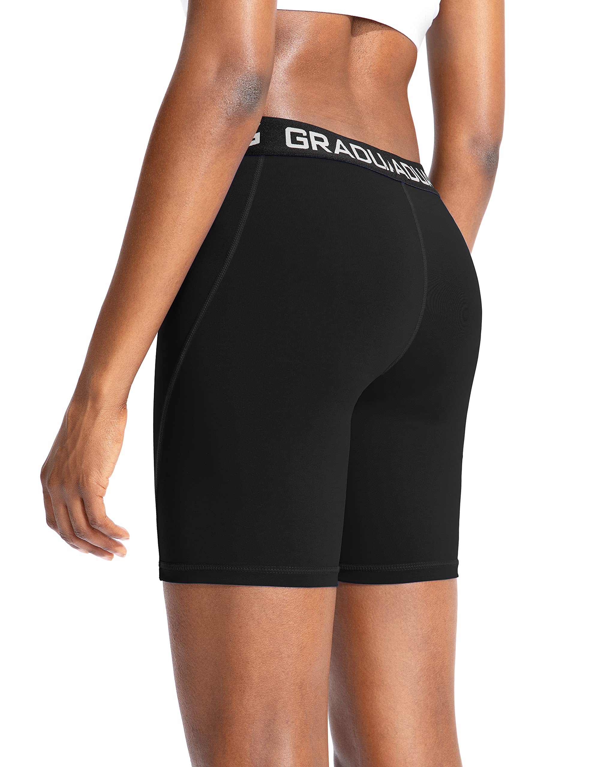 Women's Spandex Compression Volleyball Shorts 3" /7" Workout Pro Shorts for Women (7'' 3 Pack: Black/Black/Black, Large)
