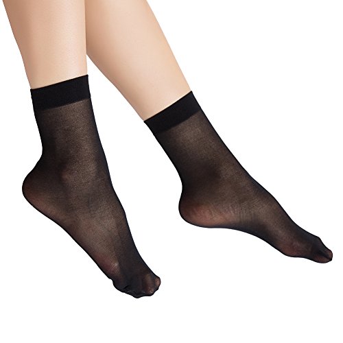 Yilanmy Women's Nylon Ankle High Sheer Socks 12 Pairs