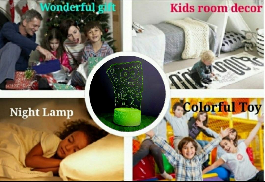 Z ZILLION CRAFT Night Light for Kids Bedroom. Remote Control Multi Color Mode 3D illusional lamp. Best Gift for Kids Birthday, Christmas. Easy use with USB Charging.
