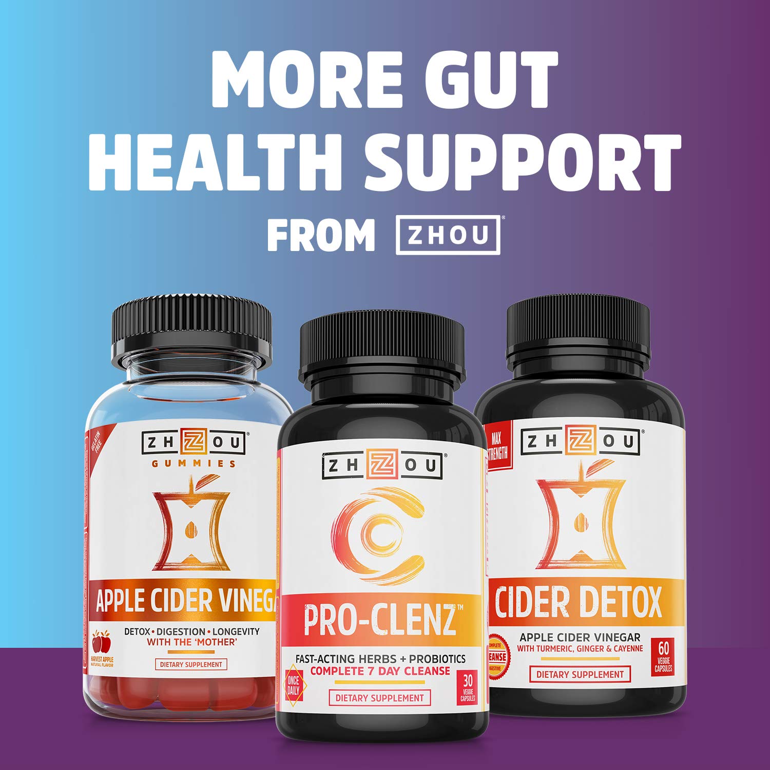 Zhou S. Boulardii Probiotic 440 mg | Mens & Womens Probiotics | Shelf Stable Immune Support | 60 Veggie Caps