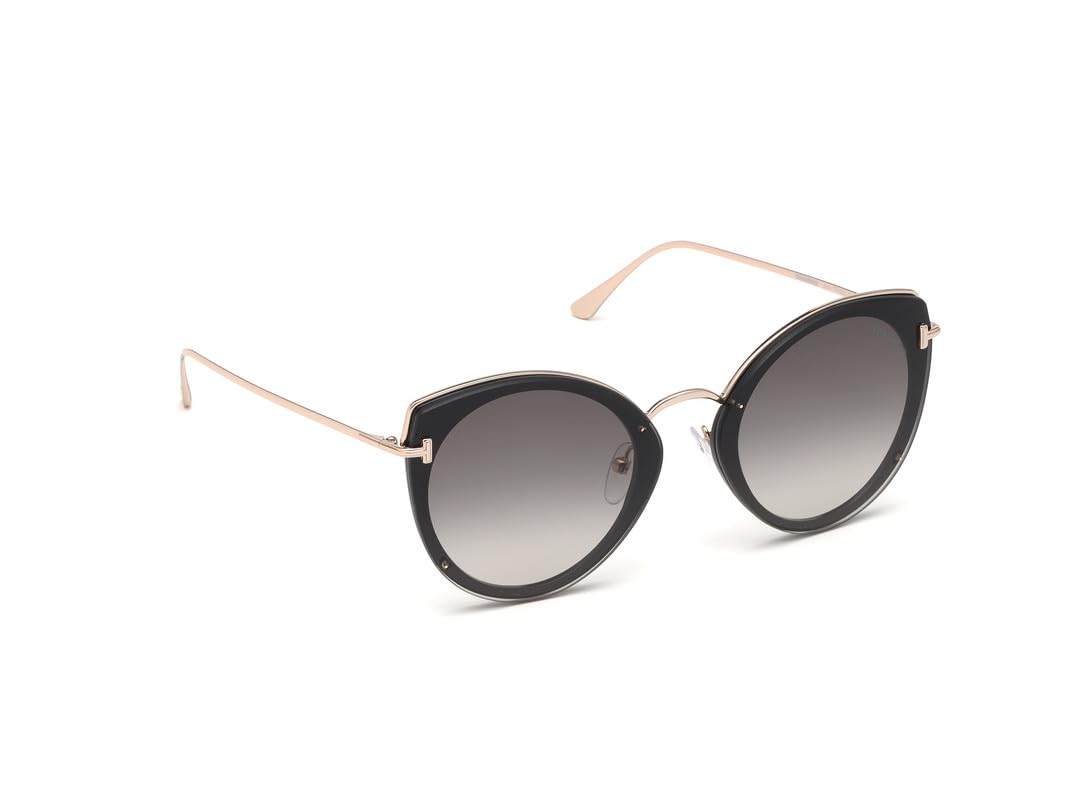Tom Ford JESS FT 0683 01B Black & Gold Gradient Grey Sunglasses Size 63