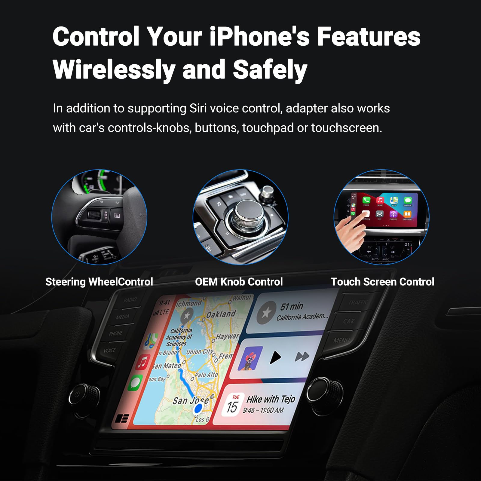 Wireless CarPlay Adapter - AUSSEN Wireless CarPlay Dongle - Dual Core Chip 5.8GHz WiFi No Lag - Convert Wired to Wireless Car Play Plug & Play for Cars from 2016 iPhone iOS
