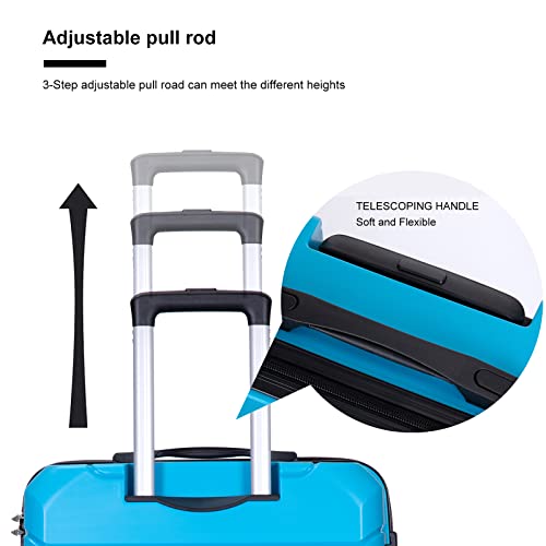 Tripcomp Luggage Sets Hardshell Travel Durable Suitcase Sets with Spinner Wheels TSA Lock, Carry-on,Luggage 3piece Set (20inch/24inch/28inch) (Navy Blue)