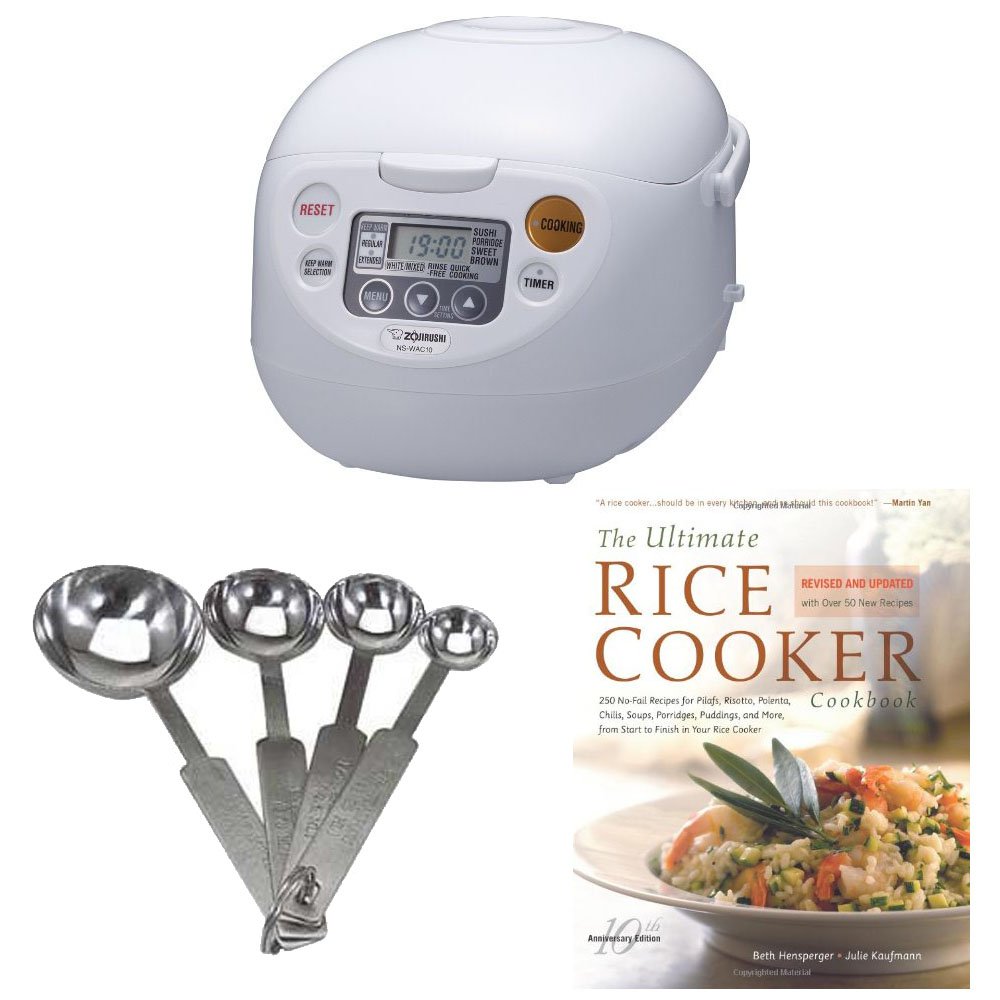 Zojirushi NS-WAC10-WD 5.5-Cup (Uncooked) Micom Rice Cooker and Warmer Includes Measuring Spoons and Cookbook