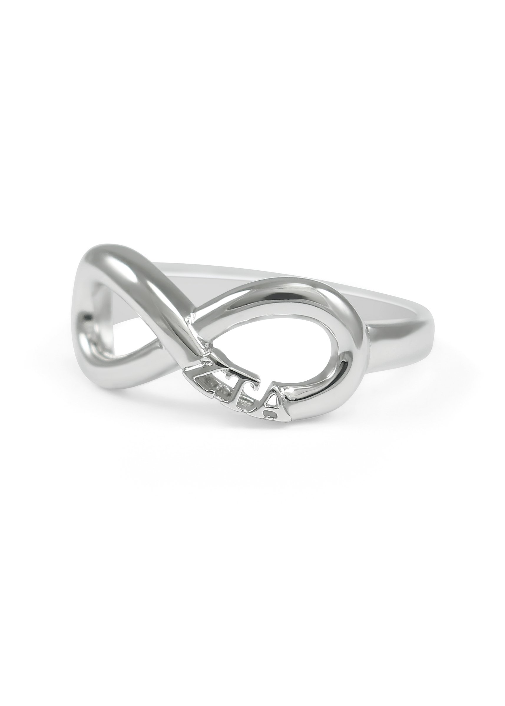 The Collegiate Standard Zeta Tau Alpha Sterling Silver Infinity Ring (08)