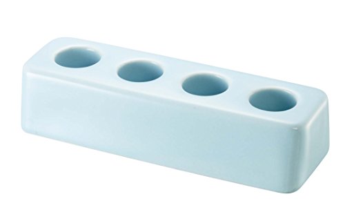 YAMAZAKI home Plain Ceramic Toothbrush Stand – Bathroom Holder Organizer., One Size, Blue ()