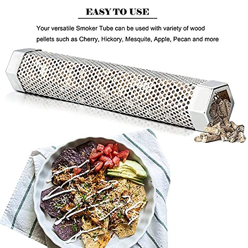 Stainless Steel Cold Smoke Box BBQ Grill Accessories Wooden Chips Smoker Mesh Generator Box Outdoor (Size : Triangle)