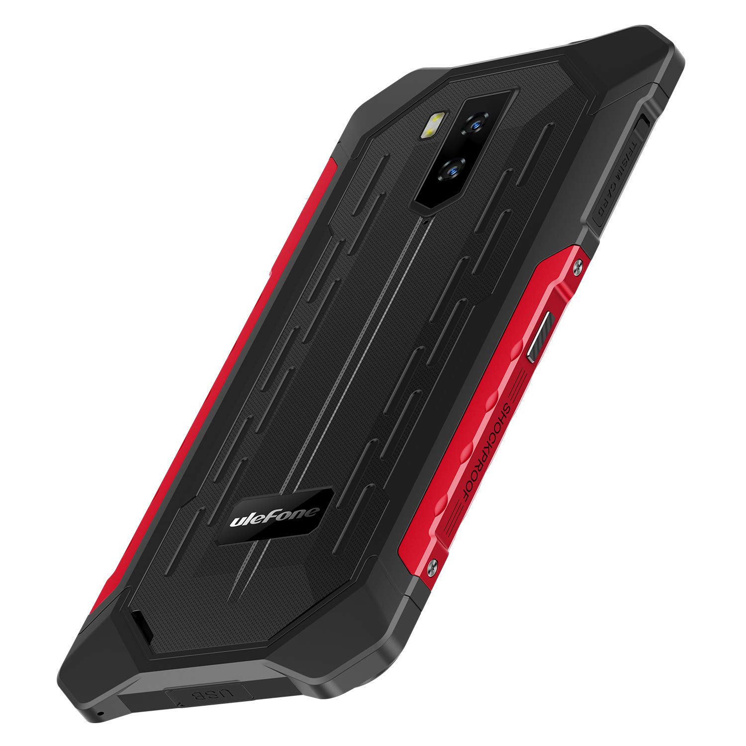 Ulefone Rugged Smartphone Unlocked, Armor X3 IP68 Waterproof Cell Phone, 5.5 inch HD+ Screen 2GB+32GB Android 9.0 5000mAh Battery Global 3G Dual SIM Dual Cameras Face ID Compass+GPS Shockproof (Red)