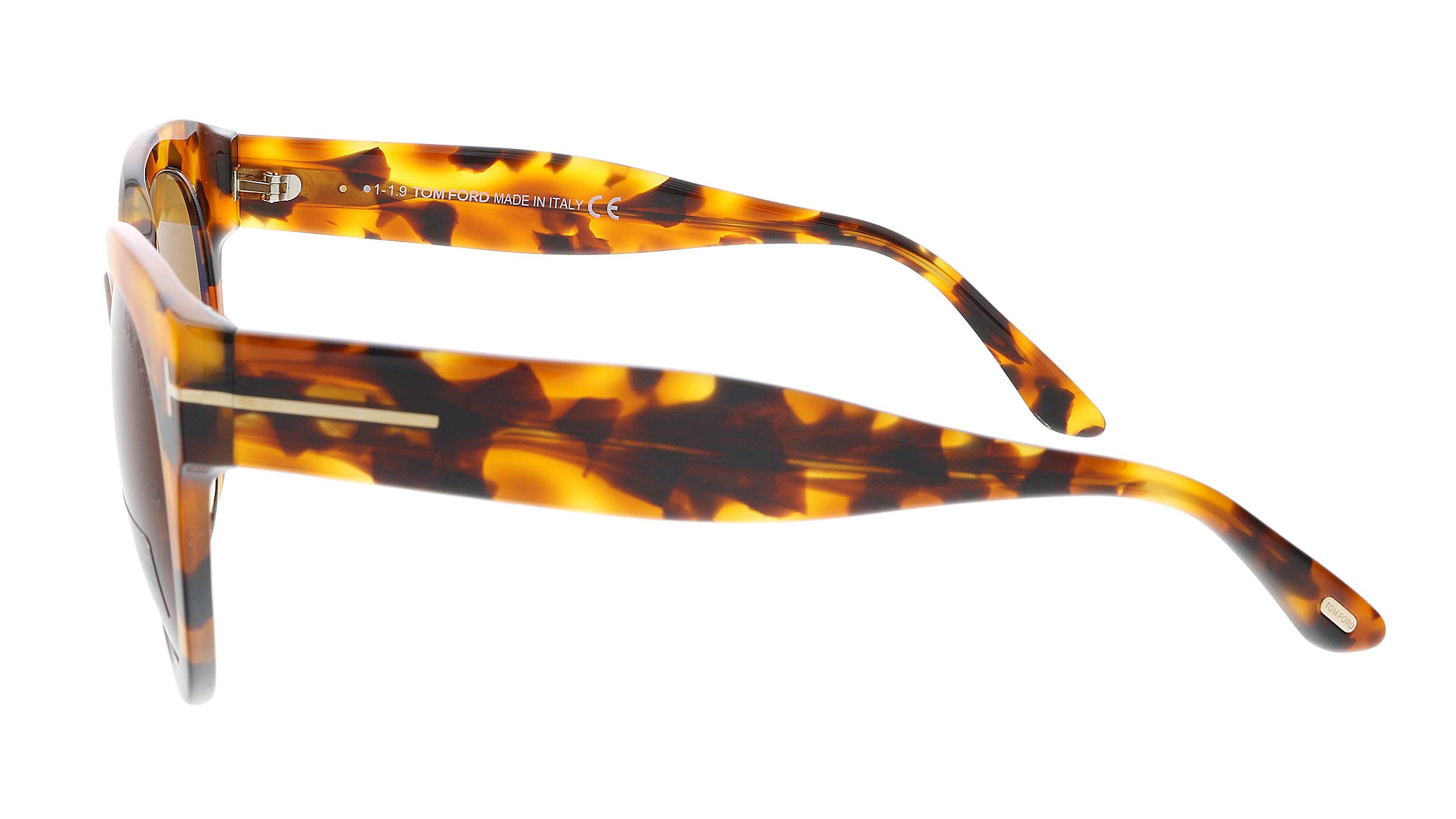 Tom Ford Lou TF 741 56E Havana Plastic Cat-Eye Sunglasses Brown Lens