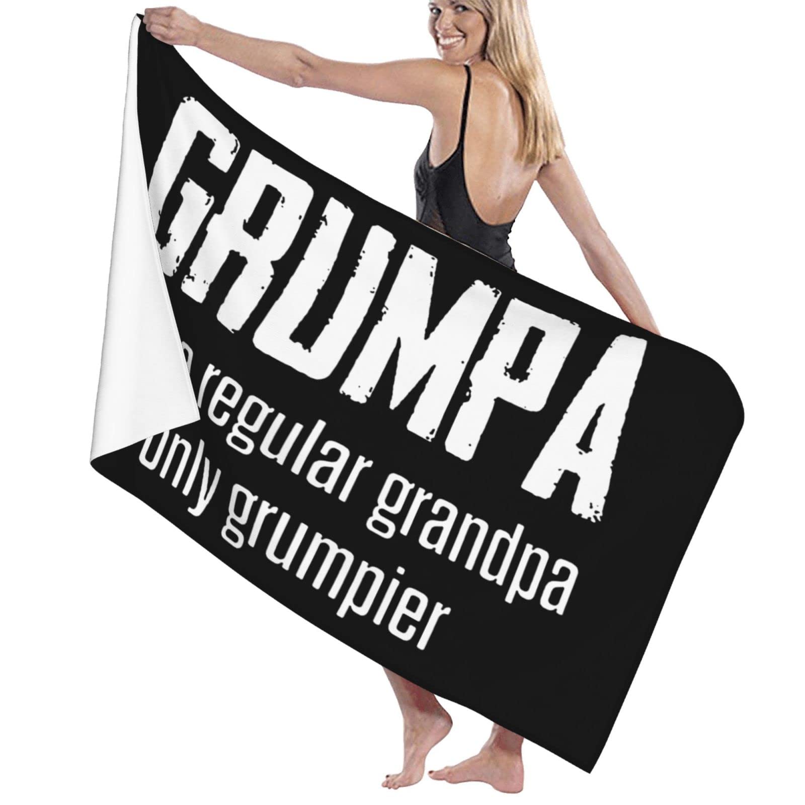 Zahika Grumpa Like Regular Grandpa Beach Towel Absorbent Bathroom Towels Beach Towels Oversized Super 32x52 Inch