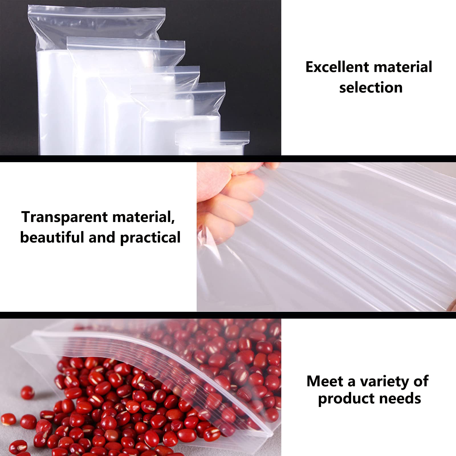 Small Plastic Bags - Small Ziplock Bag 100Pcs, 10.5''X 15'' Clear Plastic Jewelry Zip Bags, Reclosable Mini Zip Top Lock Small Baggies, Poly Baggies For Pills, Meds, Dime, Travel, Storage, Packaging