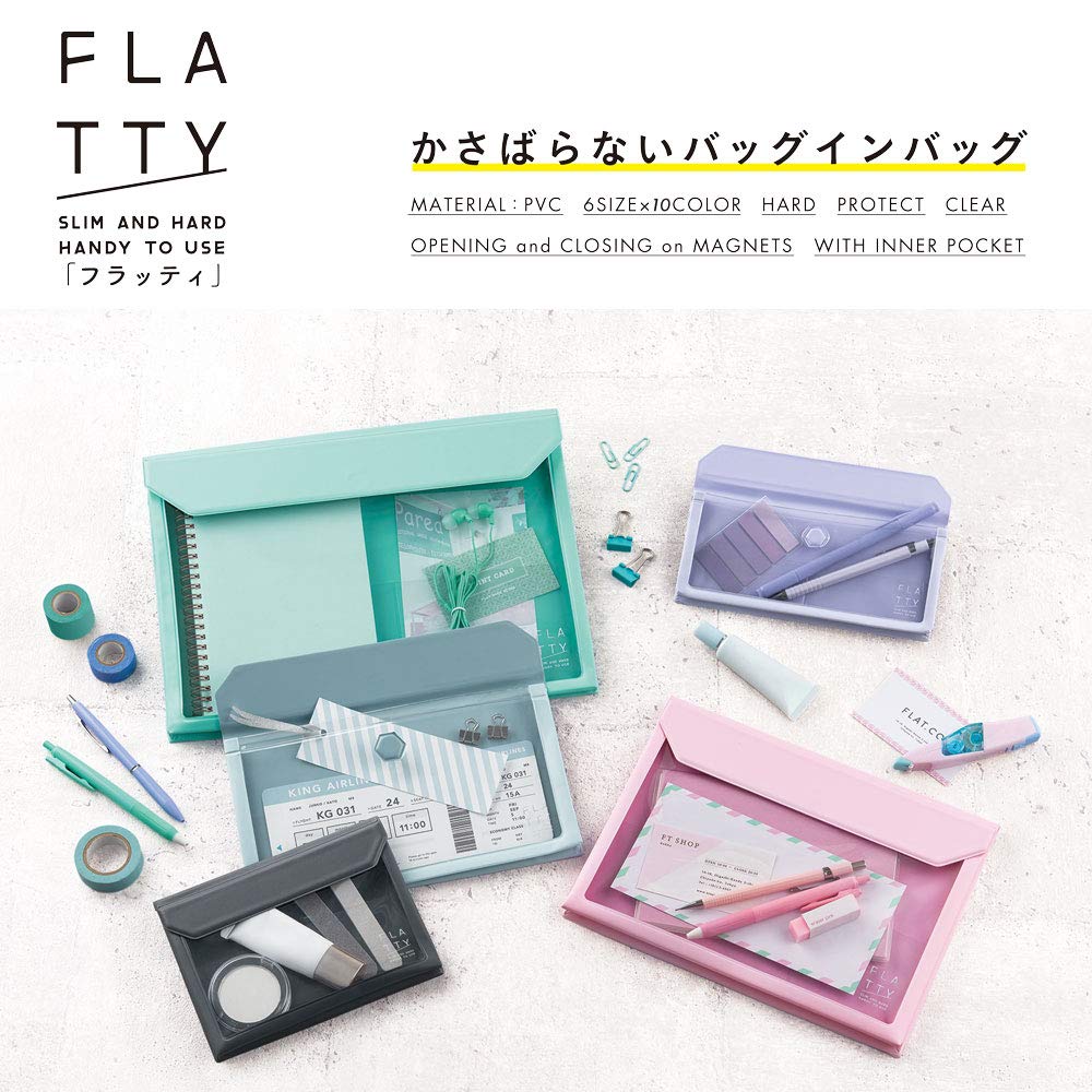 キングジム(Kingjim) KING JIM Flatty 5362 Bag-in-Bag, Envelope Size, Mint Green