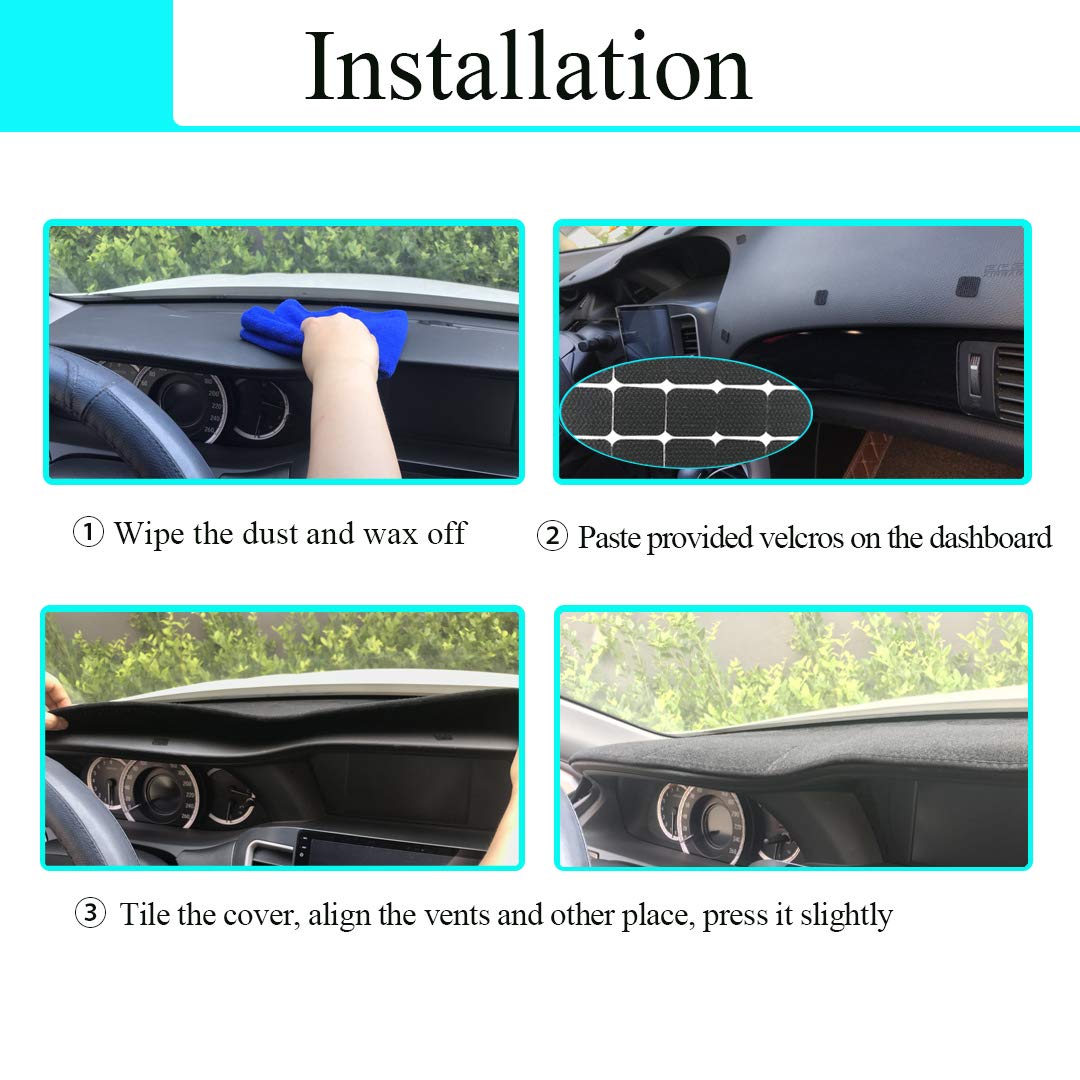 Yiz Dash Cover Mat Custom Fit for Ford Ranger 1995-2011,Ford Explorer 1995-2001,Mercury Mountaineer 1997-2001 and Mazda B2300 B2500 B3000 B4000 1995-2010,Dashboard Cover Pad Carpet (Black) J35