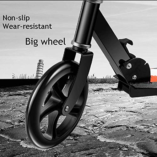 ZAIHW Scooter for Adults/Teens, Big Wheels Scooter Easy Folding Kick Scooter Durable Push Scooter Support 220lbs Suitable for Age 8 Up Kids (Color : Black)