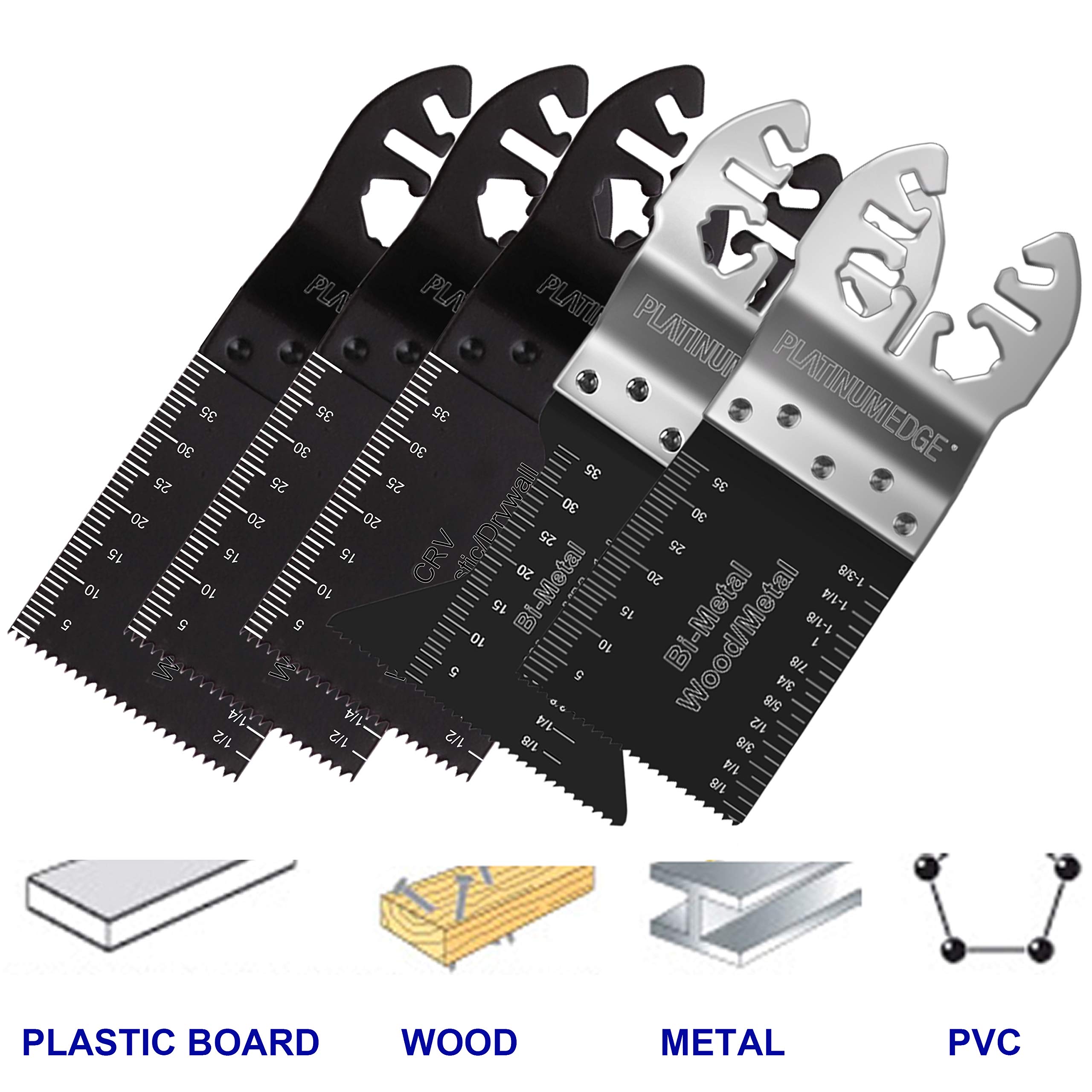 22PCS Universal Wood Metal Oscillating Multitool Quick Release Saw Blades Fits with Dremel, Fein, Bosch, Skill, Makita, Ridgid, Milwaukee, DeWalt, Mastercraft and Most Other Brands