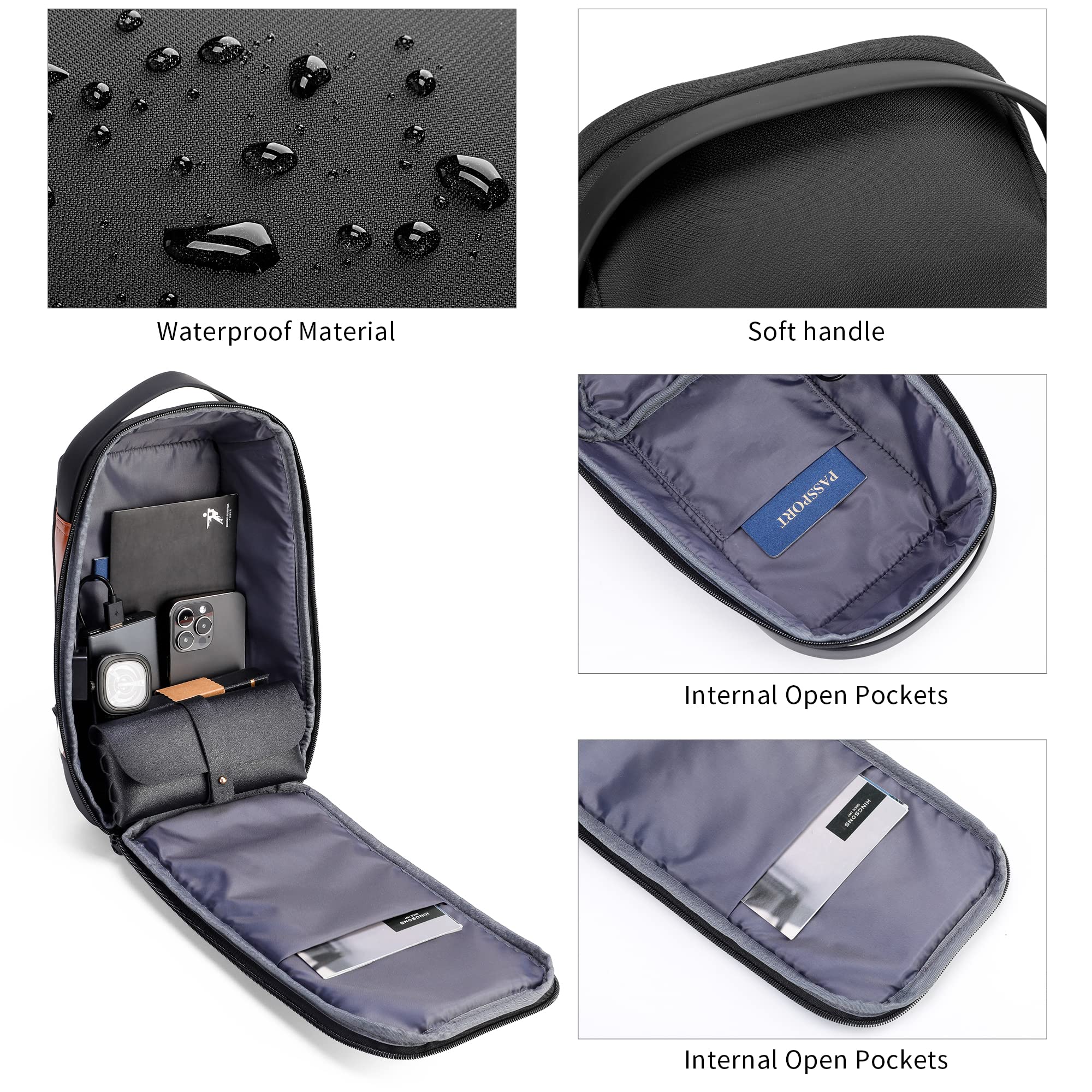 VGOAL Sling Backpack Men'S Chest Bag Shoulder Crossbody Sling Backpack with TSA Lock and USB Charging Port