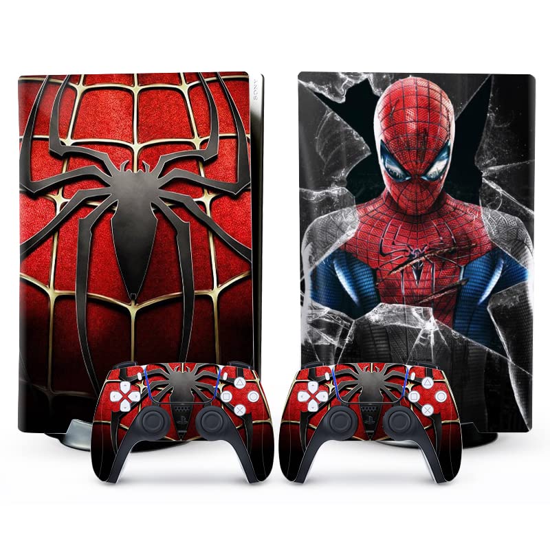 Toxxos Anime Console and Controller Skin Cover Set for PS5 - Red and White Skins for Controllers and Console