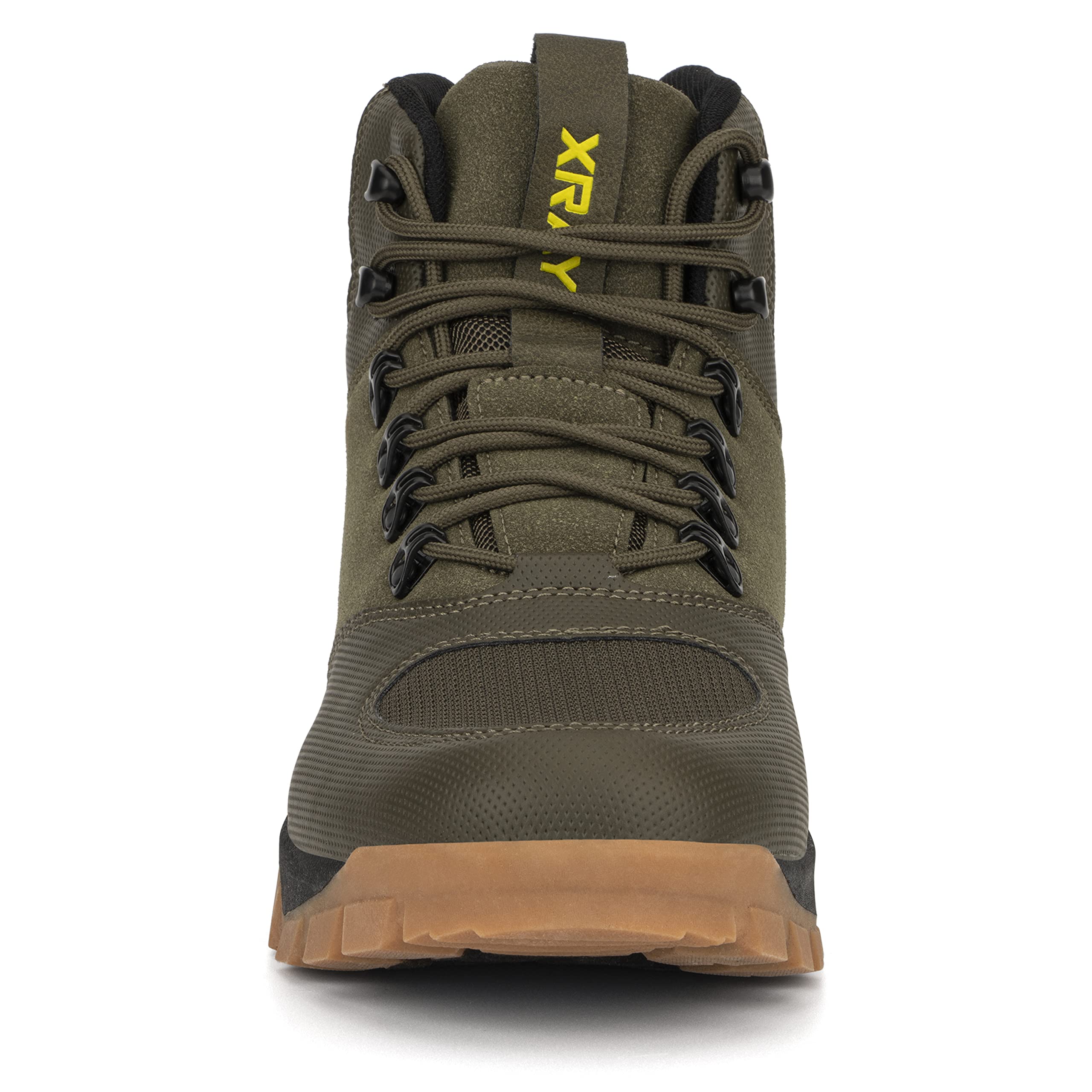 Xray Footwear Men's Notch Boot, Flexible mesh, Metal Hook Grommets at The lace-up, Round Toe, Thermoplastic Outsole; Size 10.5 Olive