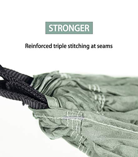 Sutekus Camping Double Hammock Ultralight Parachute Portable Hammocks for Hiking Camping Backpacking (Dark Green/Green)