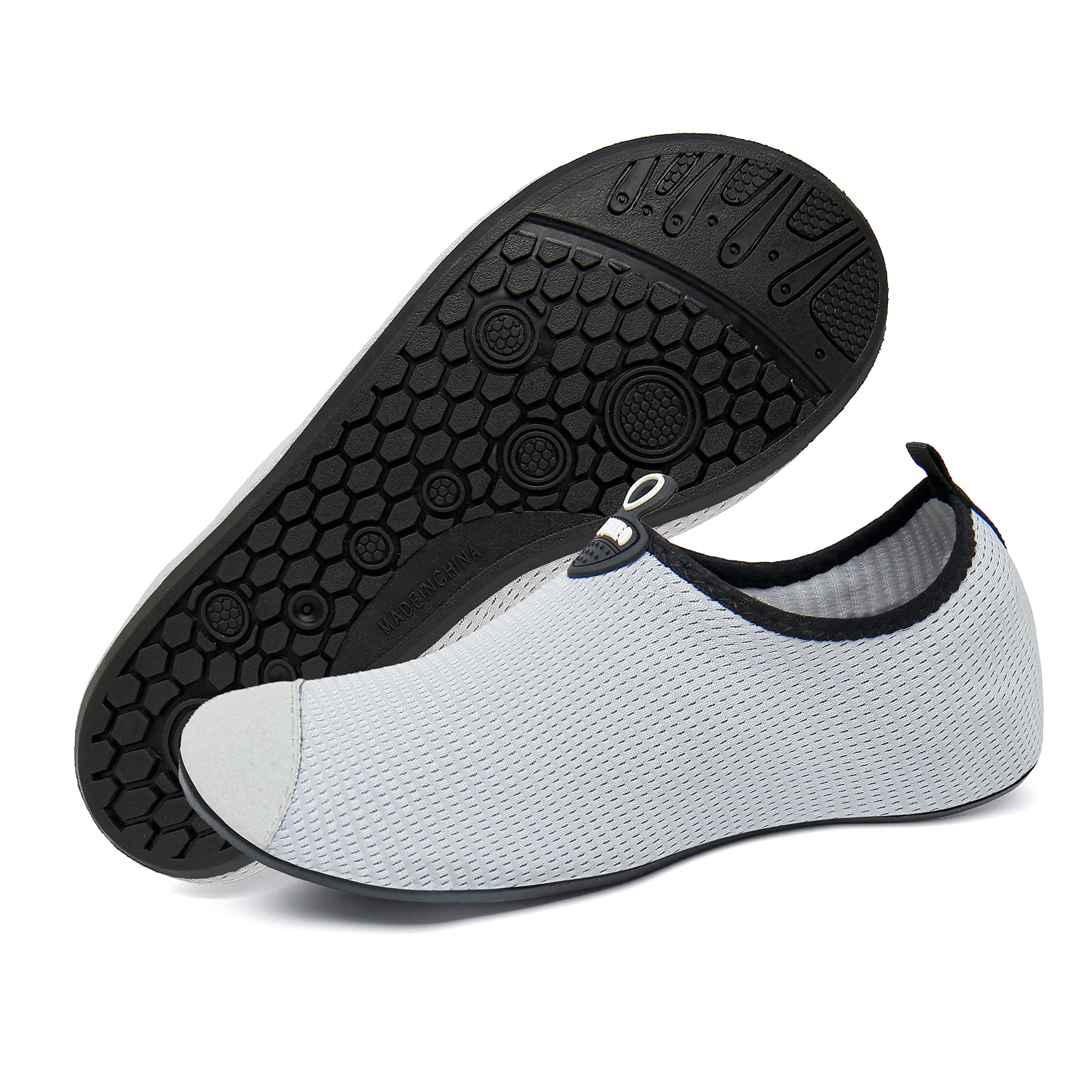 YOJANEO Water Shoes for Women and Men Barefoot Sand Socks for Beach Swim Surf Yoga Exercise(GY,38-39) Grey