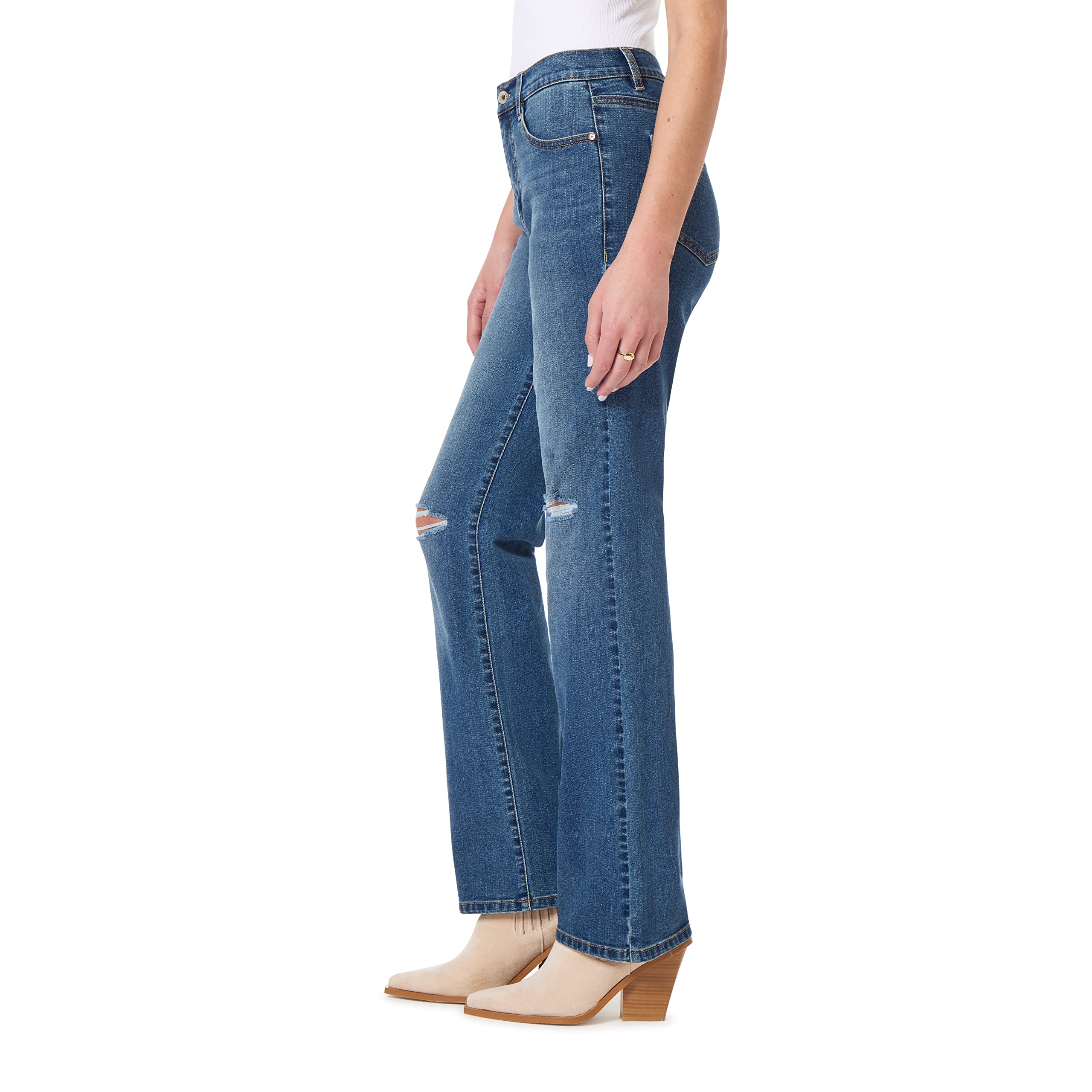 WallFlower Women's Fearless Curvy 70s Bootcut Denim Super High-Rise Insta Vintage Juniors Jeans, Myra, 11