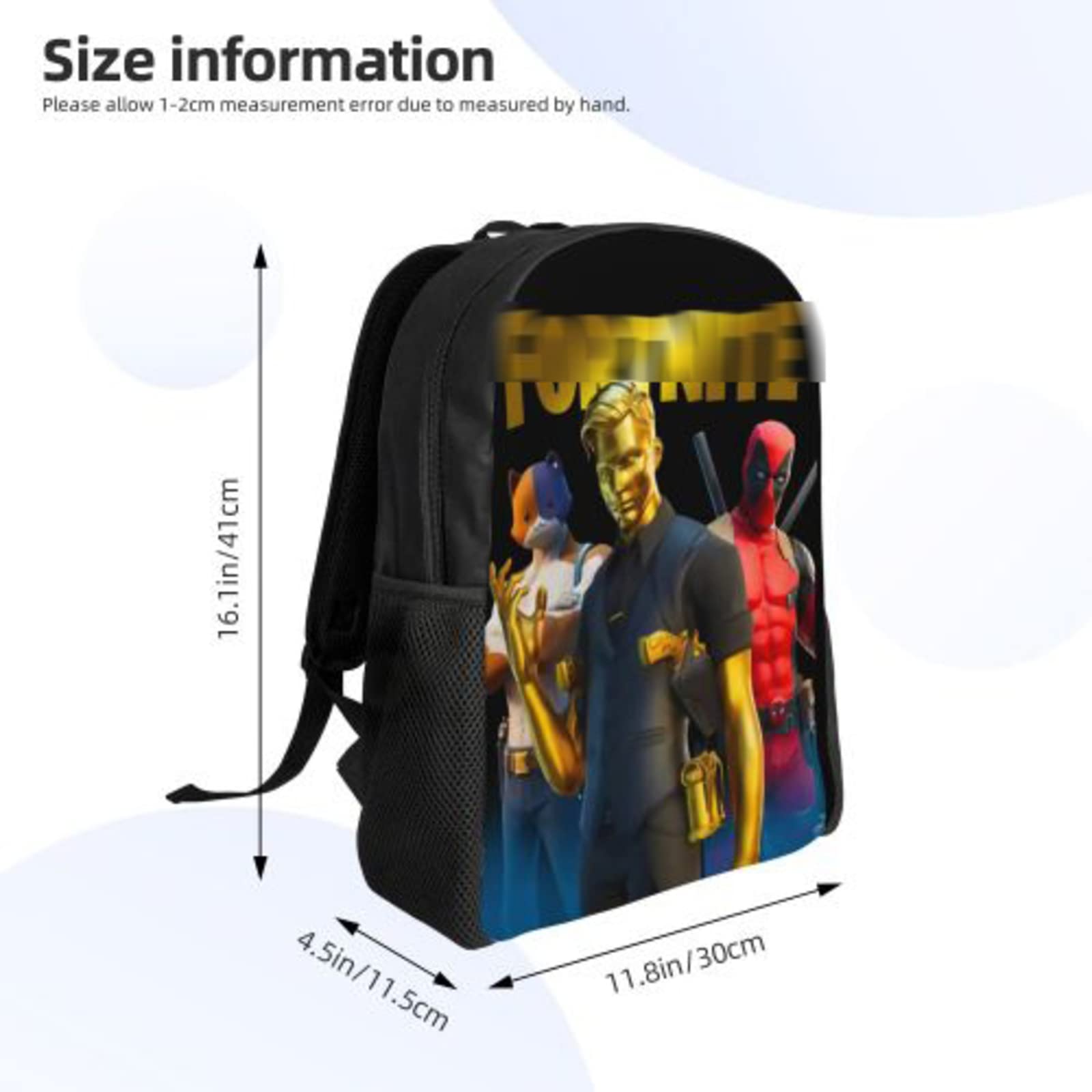 ZREVSB Unisex Anime Game backpack,3D Printing Backpack Unisex Game backpack Black-2