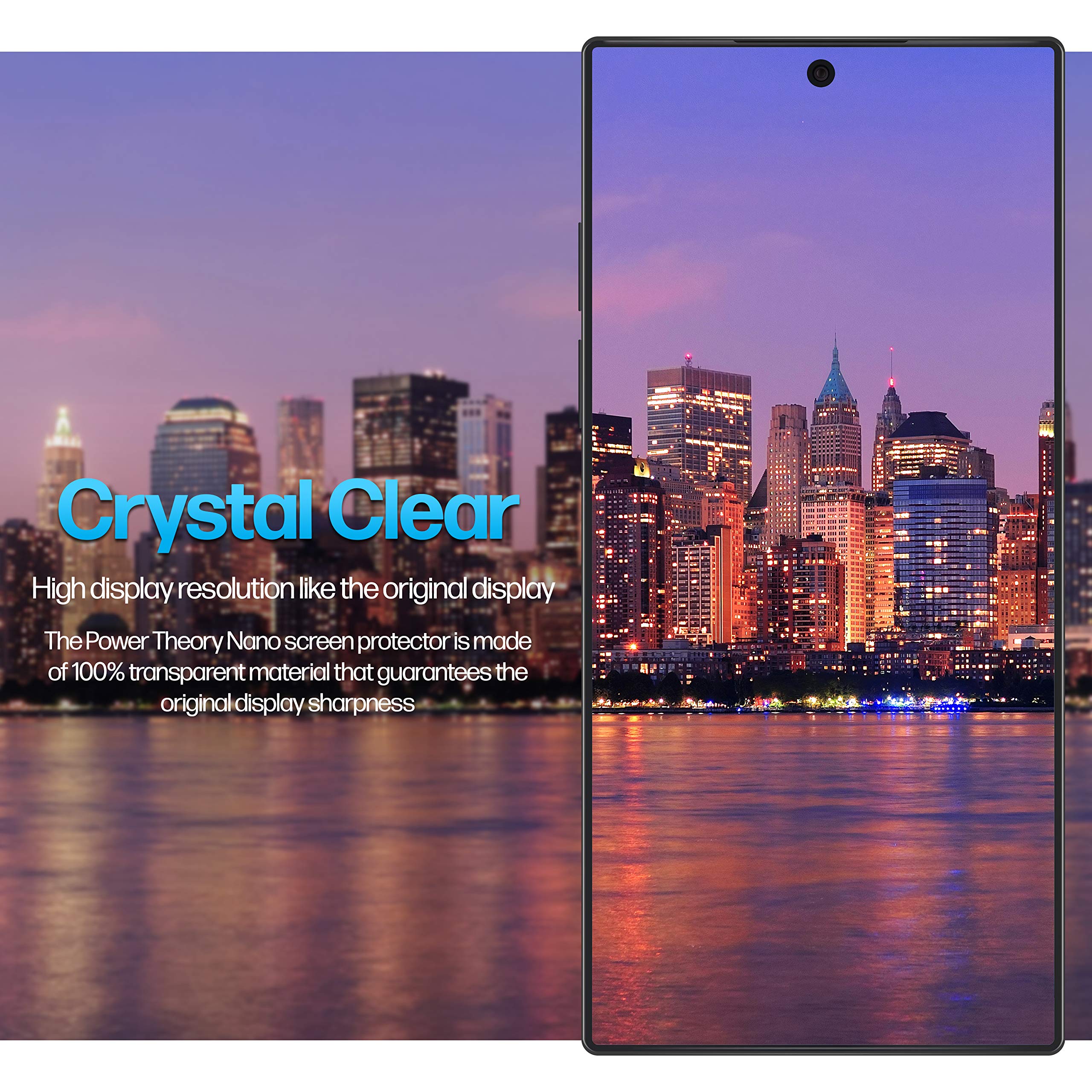 Power Theory Designed for Samsung Galaxy Note 10 PLUS 5G Screen Protector [Not Glass], Easy Install Kit, Case Friendly, Full Cover, Flexible Film Anti Scratch, 2 Pack