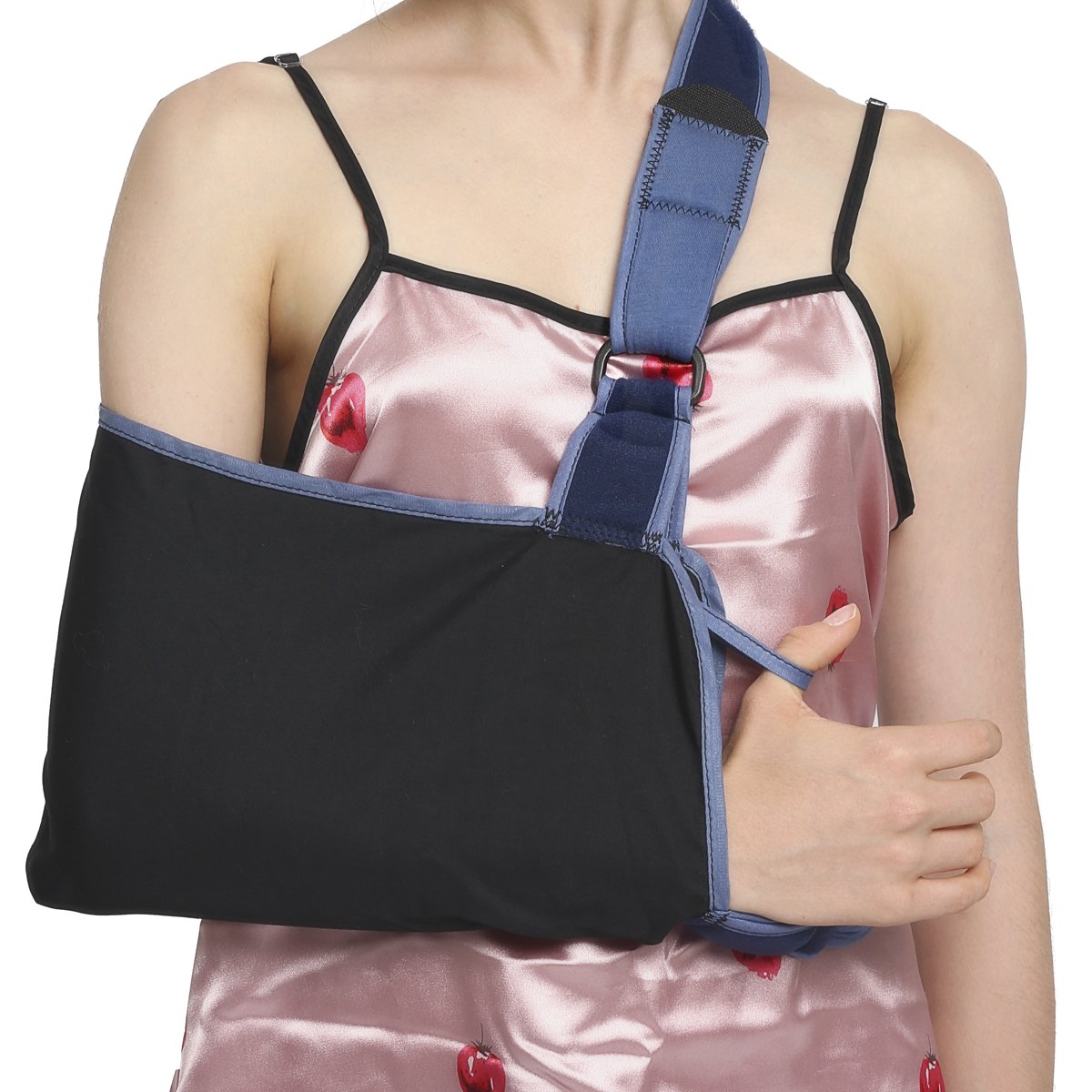 Velpeau Arm Sling with Waist Strap - Can Be Used During Sleep - Shoulder & Rotator Cuff Support - Adjustable Medical Sling for Subluxation, Dislocation, Sprains, Strains & Tears (Medium)