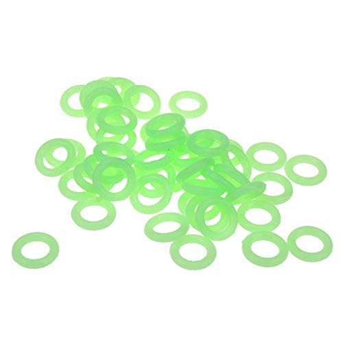 Sydien 50pcs Green Silicone Luminous Guard 10mm ID Circle Glow at Night for Outdoor, Camping, Tent Skates Safety Warning