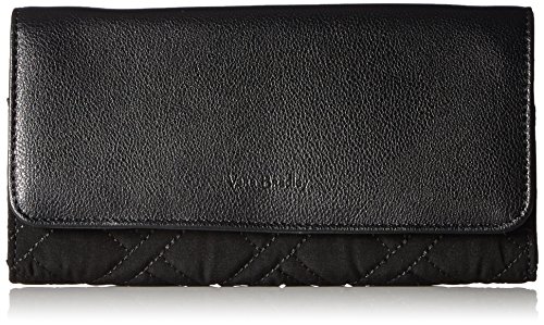 Vera Bradley Women's Microfiber Audrey Wallet With RFID Protection, Black, One Size