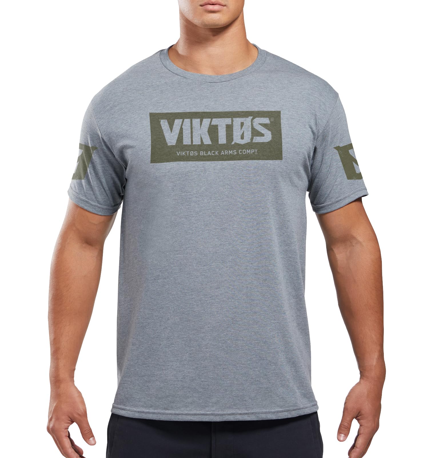 VIKTOS Men's Breathable Lightweight Soft Cotton/Polyester Casual Outdoor Shooter Tee Shirt, Ash Heather, Large