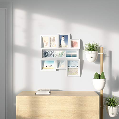 Umbra Edge Multi Wall Display – Collage Frame for Family Photos, Holiday Pictures and Prints, White