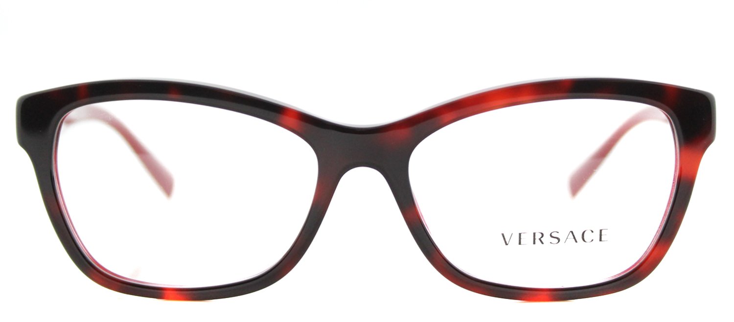 Versace VE3225 Eyeglass Frames 5184-54 - 54mm Lens Diameter Havana Bordeaux VE3225-5184-54
