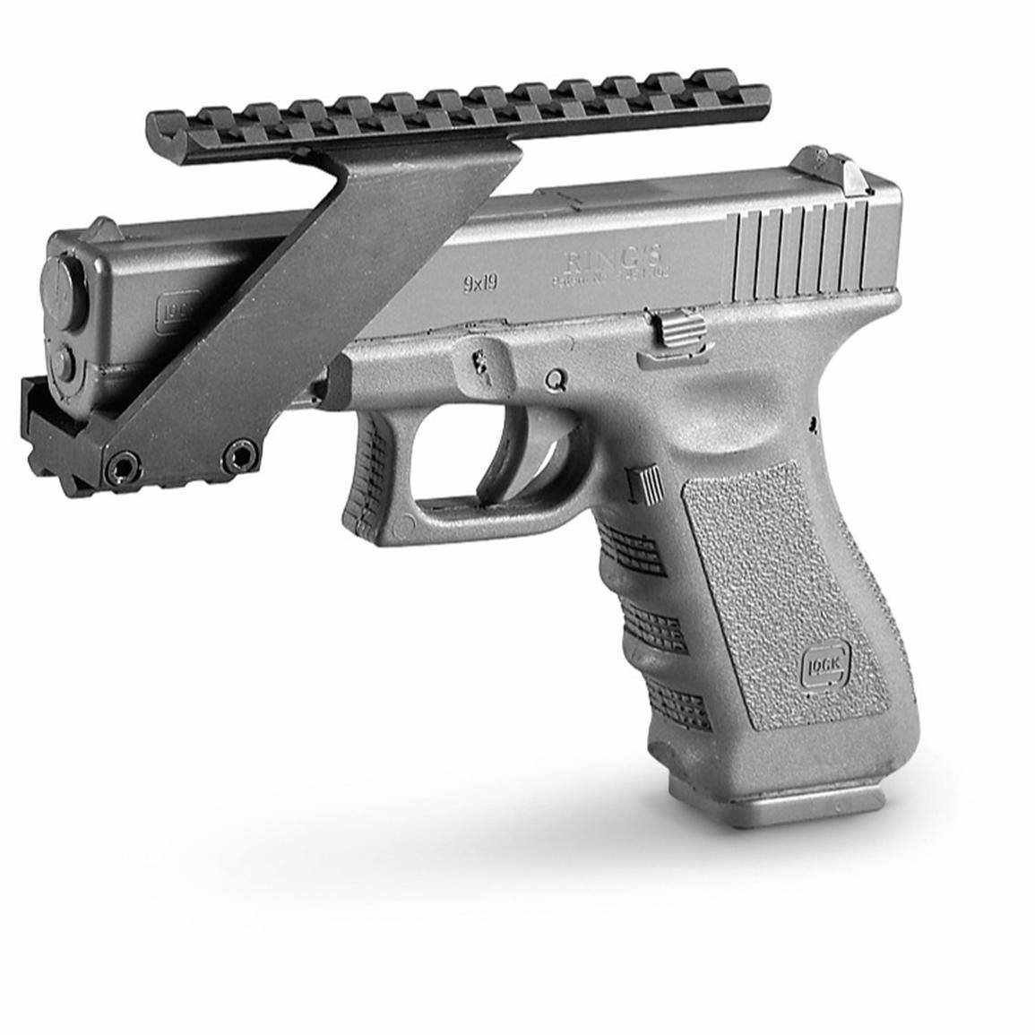 Ultimate Arms Gear Universal Weaver Picatinny Top & Bottom Pistol Handgun Scope Mount for Sights , Lasers , Lights & Accessories Fits Pistols