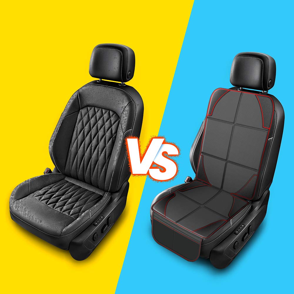 YOOFAN 2 Pack Car Seat Protectors with Thickest Padding, Waterproof 600D Oxford Fabric, 2 Large Pockets, XL Size Best Coverage for Child Baby Car Seats and Leather Seats