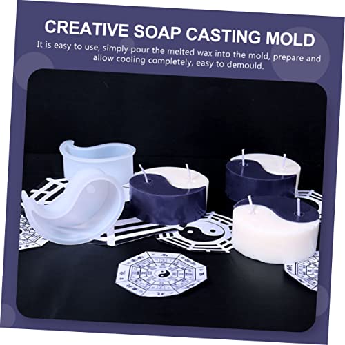 VILLCASE 10 pcs Tai Chi Candle Mold Silicone molds Concrete Silicone Planter Mold Jewelry Making kit soap Casting Mold Chocolate Candy yin yang Scented Candle molds Silica Gel Gift Soft 3D