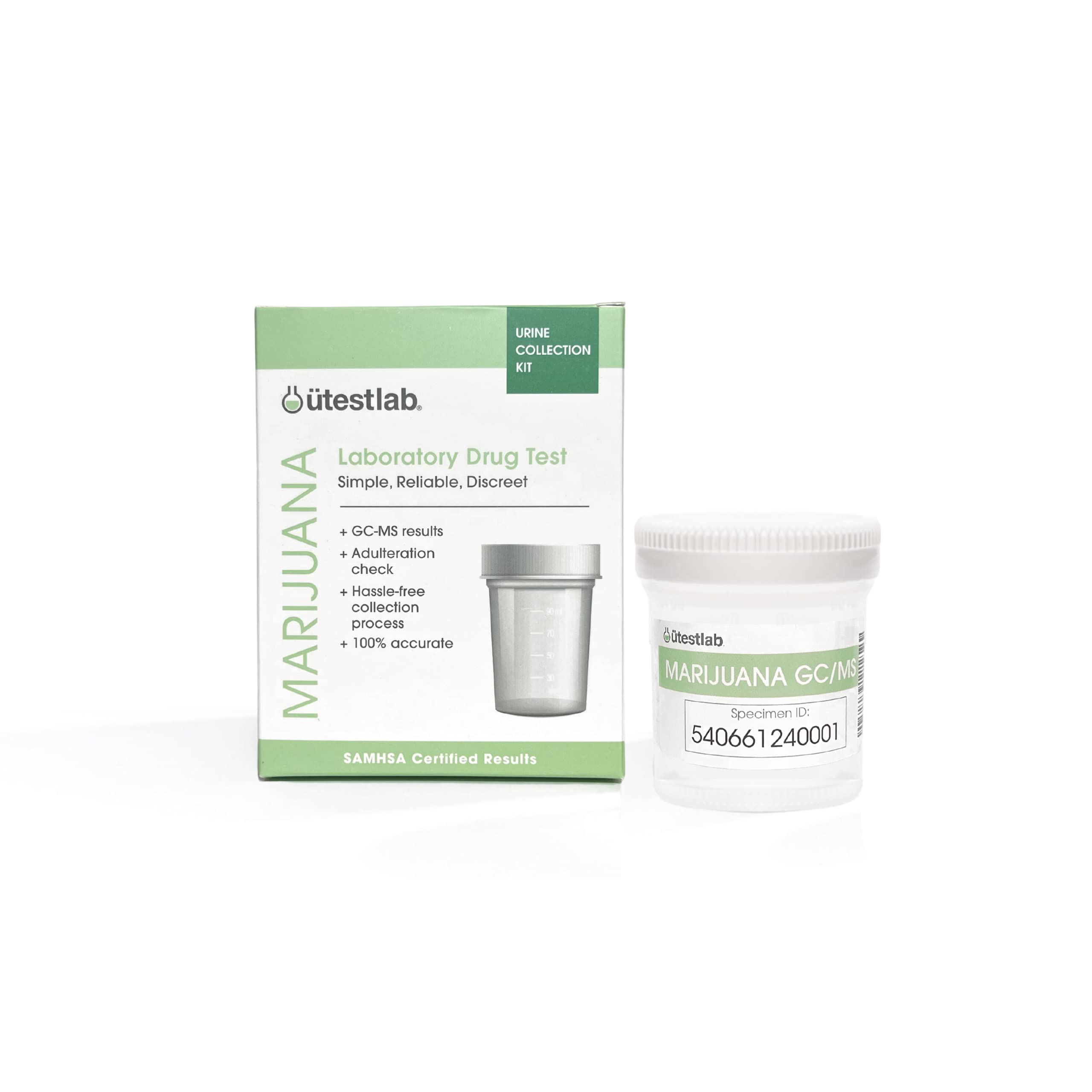 Utest Home to LAB Test for THC/Marijuana Urine Test Kit | SAMHSA Certified Lab | GC-MS Results in 3-5 Days - Collection Cup Included - Secure and Discreet (1-Pack)