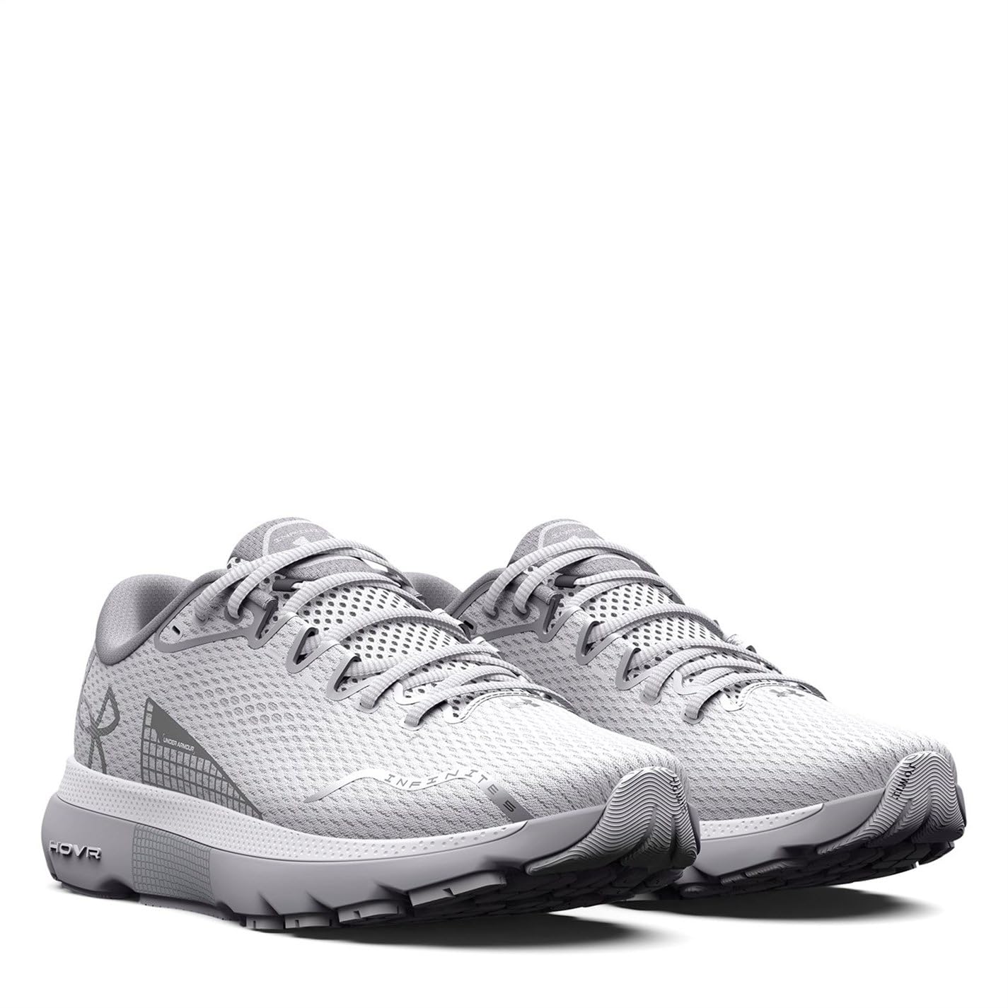 Under Armour Women's HOVR Infinite 5, (103) White/Halo Gray/Metallic Silver, 9, US