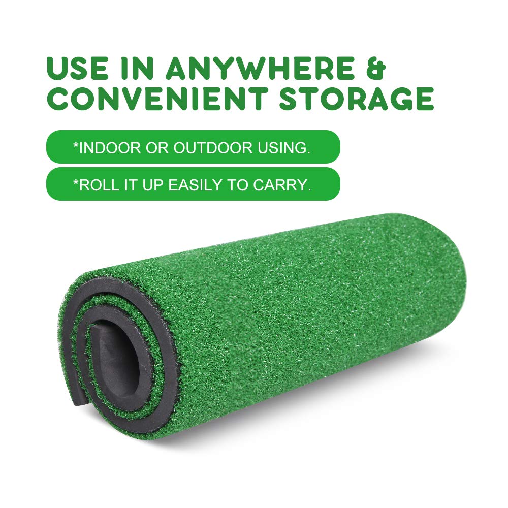 TRUEDAYS Golf Mat - Artificial Turf Golf Mat with Non-Slip Foam - 12β x 24β Golf Hitting Mat for Indoor and Outdoor Practice (Includes Rubber Tee Holder and Tees)