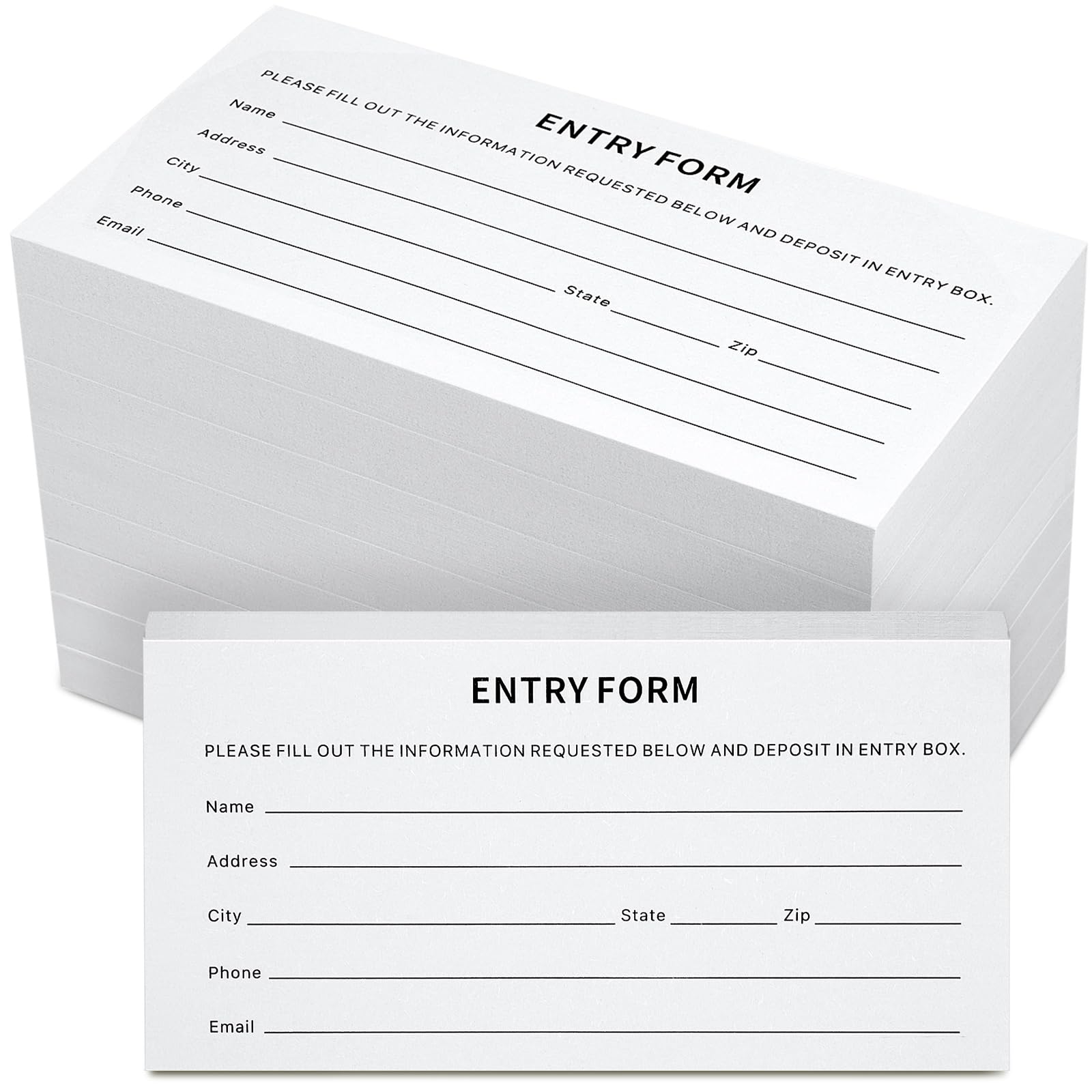 Yeaqee 800 Pcs Raffle Ticket Sheets 5.12'' x 2.76'' Raffle Tickets for Contests Blank Entry Forms Collect Name Address Phone Number Email for Lotteries Prize Game Ballots School Events(White)