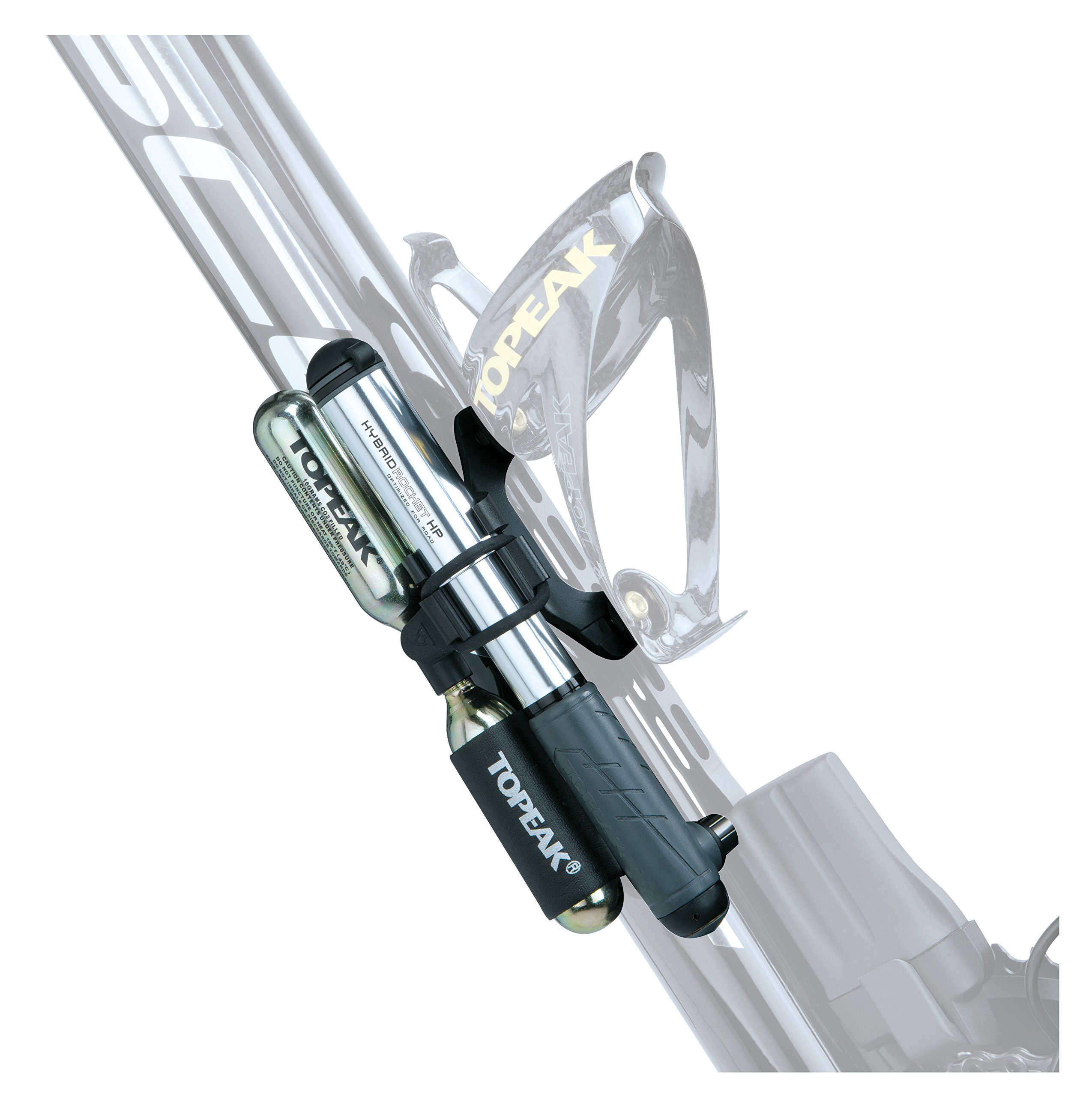 Topeak Hybrid Rocket HP Mini Pump Without Cartridge(Silver/Black, 7.5 x 1.5 x 0.9-Inch)