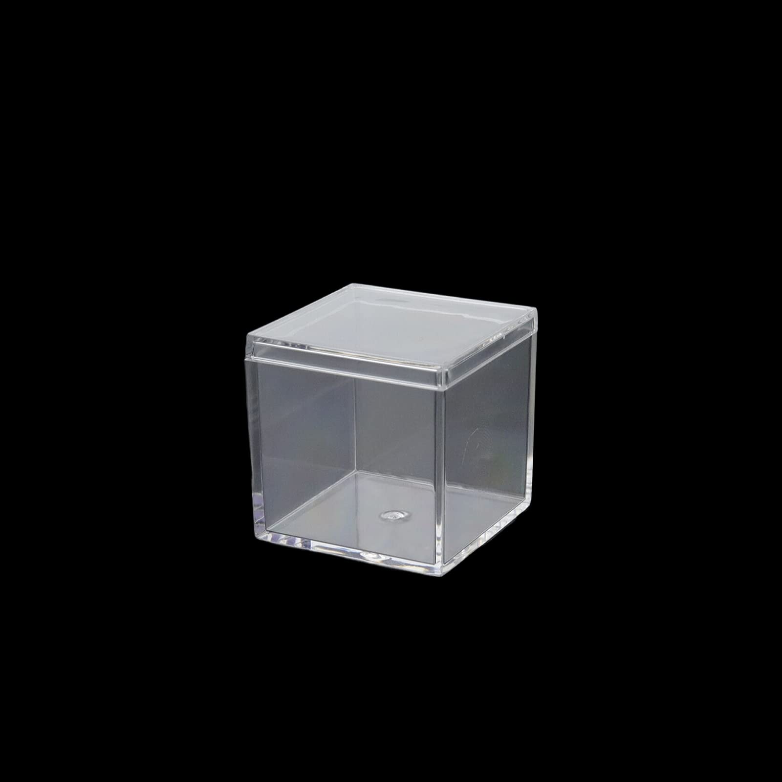 Wealrit 6 Pcs Mini Clear Acrylic Square Cub Boxes for Display Small Plastic Storage Boxes with Lid Tiny Jewelry Organize Containers(1.8 x 1.8 x 1.8 inch)