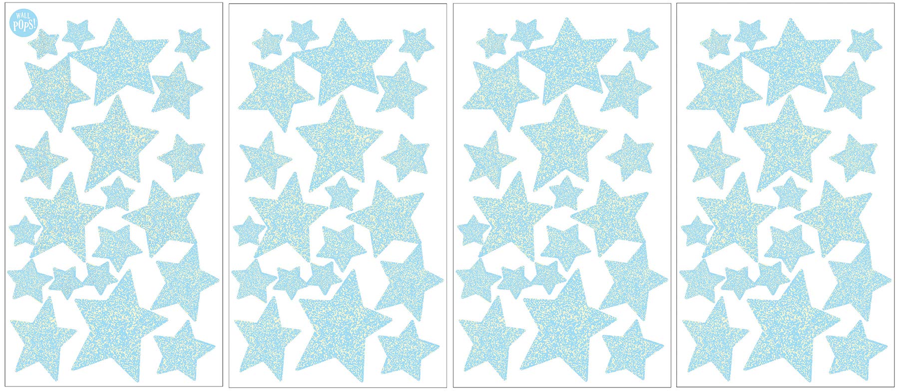 WallPops WPK3021 Star Struck Glow in the Dark Wall Art Kit, Blue