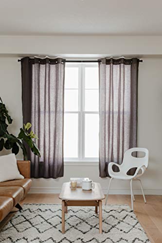 Umbra Cappa Curtain Rod, Includes 2 Matching Finials, Brackets & Hardware, 36 to 66-Inches, Black