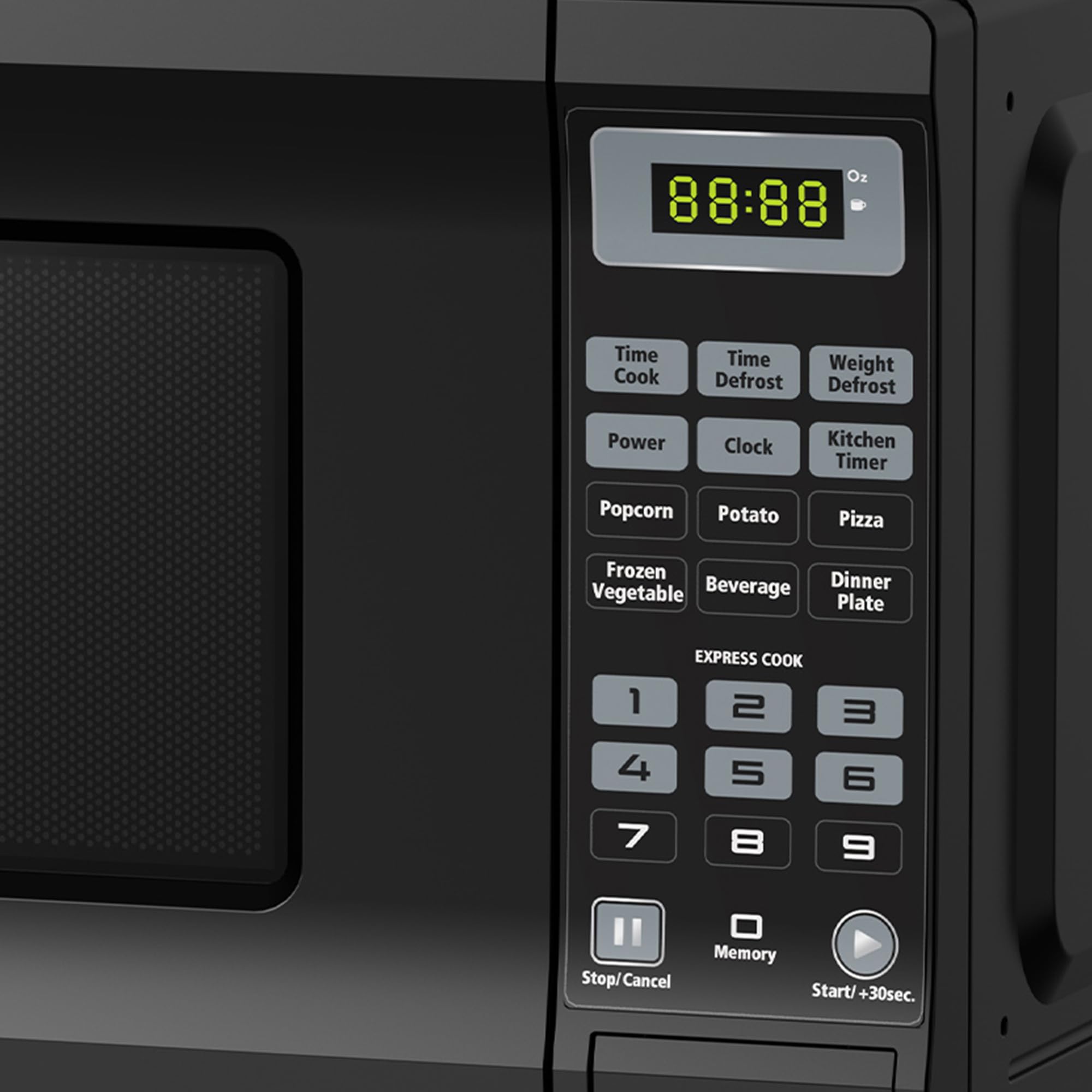 West Bend EM720CPI-PMB 0.7 Cubic Foot Capacity 700 Watt Compact Countertop Microwave Oven Kitchen Appliance with 8.5 Inch Round Turntable, Black
