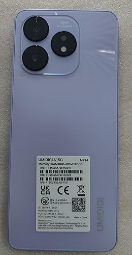 UMIDIGI A15C (8+8GB RAM+128GB ROM) Android 13 NFC Unlocked Cell Phone,48MP Ultra-Clear AI Camera Mobile Phone,5000mAh Battery Smartphone,6.7" HD Full View Display Dual Unlock Phone-Lavender Purple…