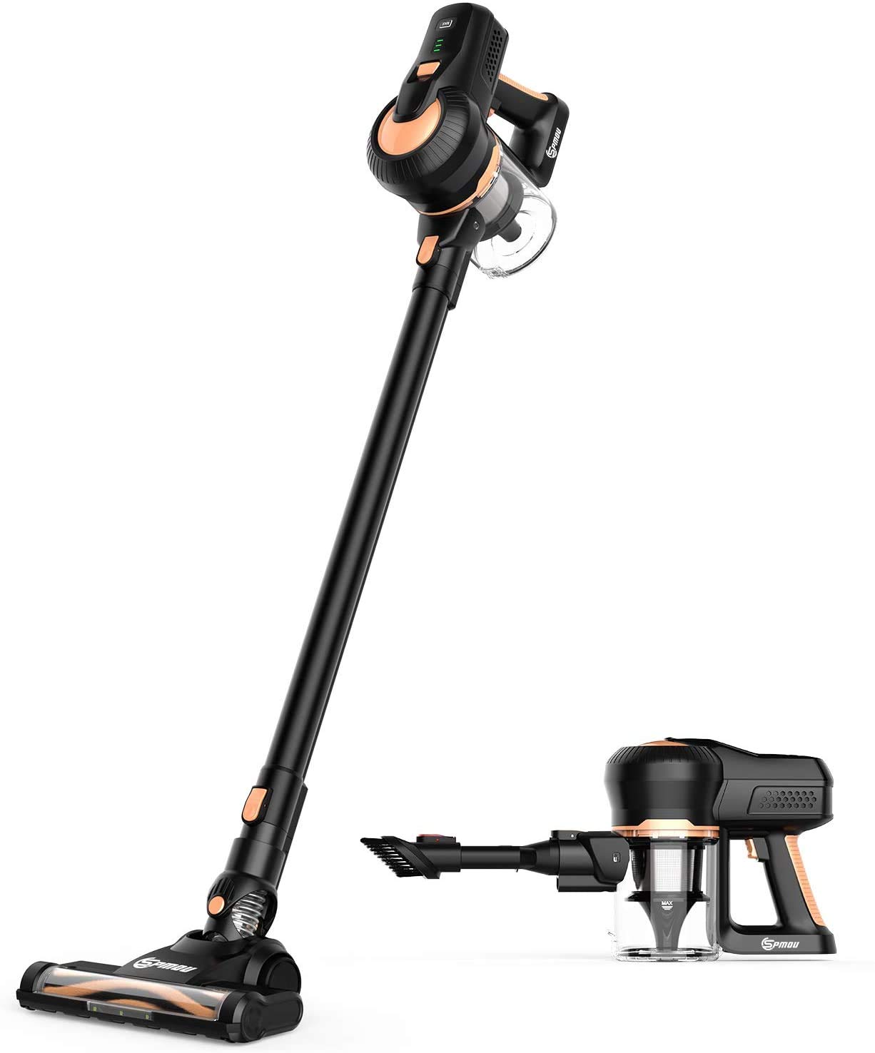 Spmou Cordless Vacuum 20Kpa Strong Suction 4 in 1 Stick Handheld Vacuum Cleaner for Home Hard Floor Carpet Car Pet, Lightweight, Grey