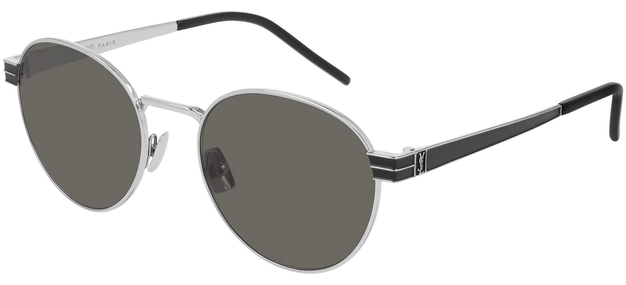 Yves Saint Laurent sunglasses (SL-M-62 001) Silver - Matt Black - Grey green lenses