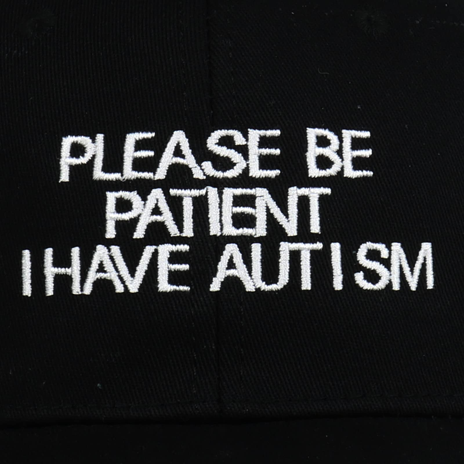YUNXIBASECAP Cotton Unisex Please Be Patient I Have Autism Baseball Cap,Adjustable Dad Hat Black
