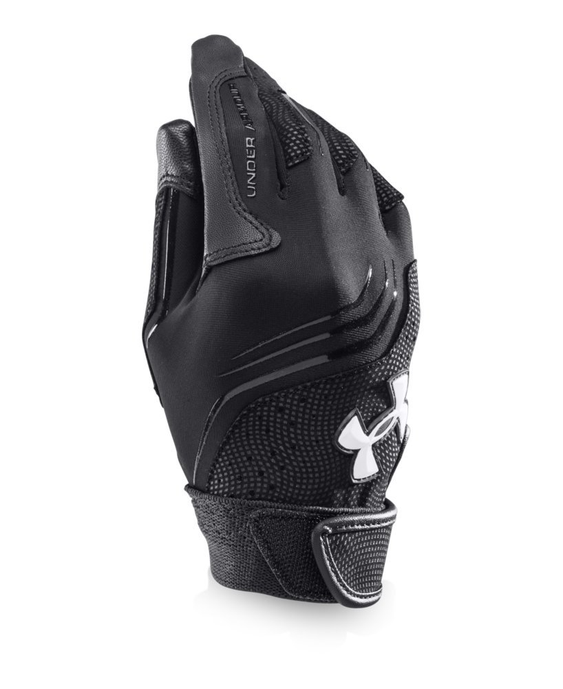 Under Armour Clean Up V Youth Boy's HeatGear Baseball Batting Gloves, Black, Small